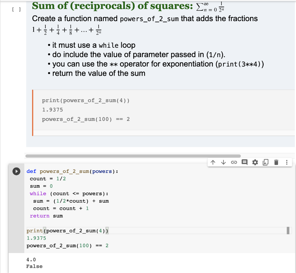 Solved [] Sum of (reciprocals) of squares: %= 0 21. Create a | Chegg.com
