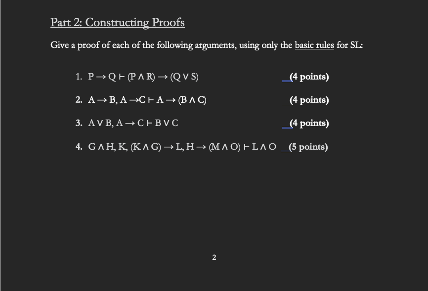 PHIL 1150 - Homework 3 Part 1: Citations for Proofs | Chegg.com