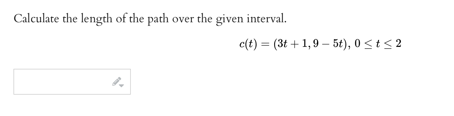 Solved Calculate the length of the path over the given | Chegg.com