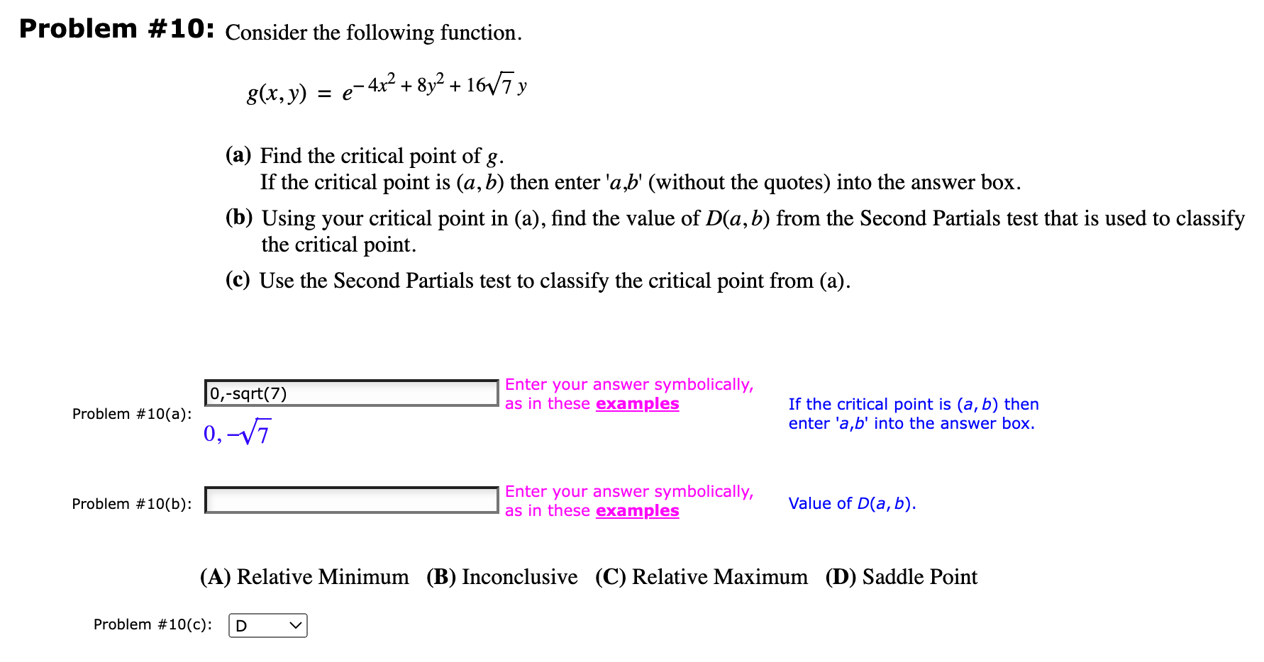 Solved Problem \#10: Consider the following function. | Chegg.com