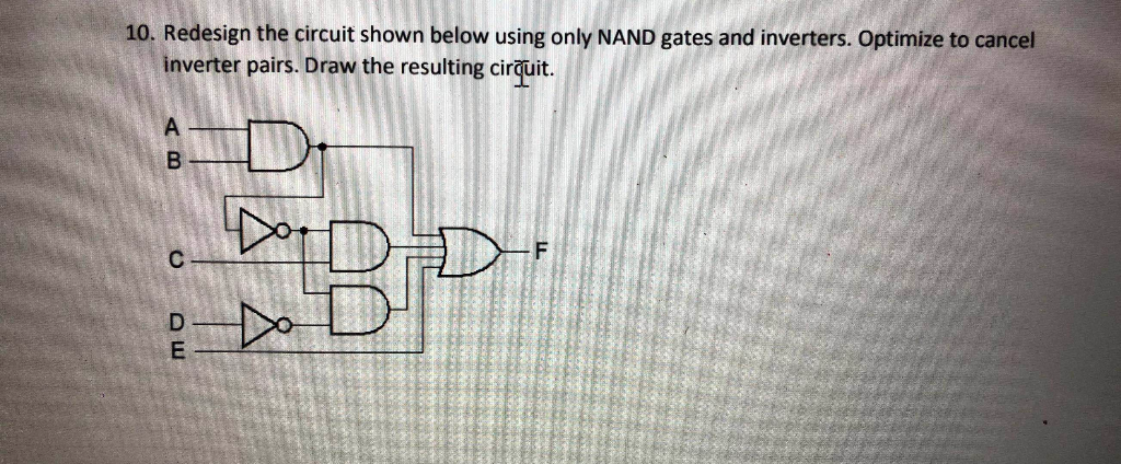 Solved Redesign the circuit shown below using only NAND | Chegg.com