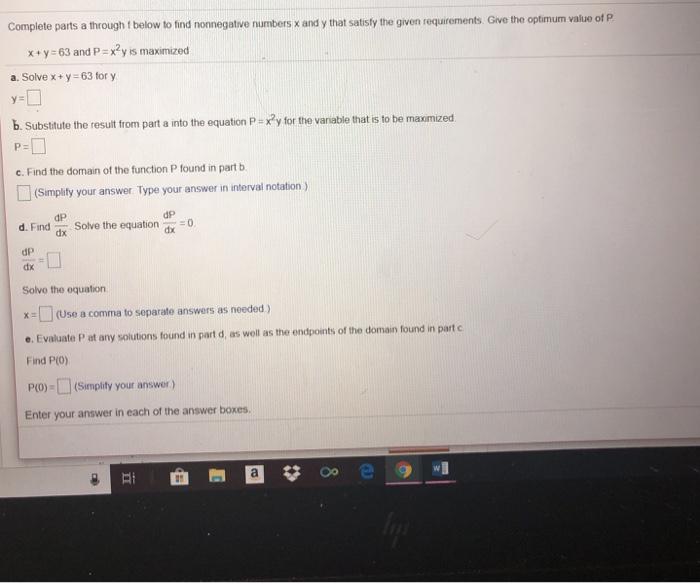 Solved Complete parts a through f below to find nonnegative | Chegg.com