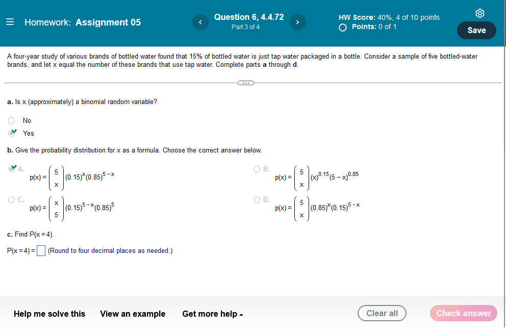 Solved Homework: Assignment 05 Question 6, 4.4.72 Part 3 of | Chegg.com
