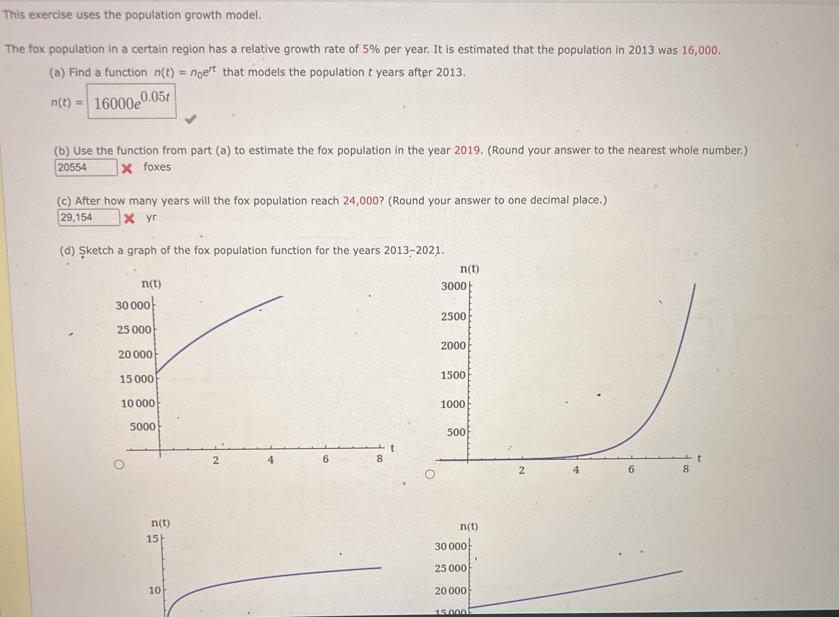 Solved This exercise uses the population growth model.The | Chegg.com