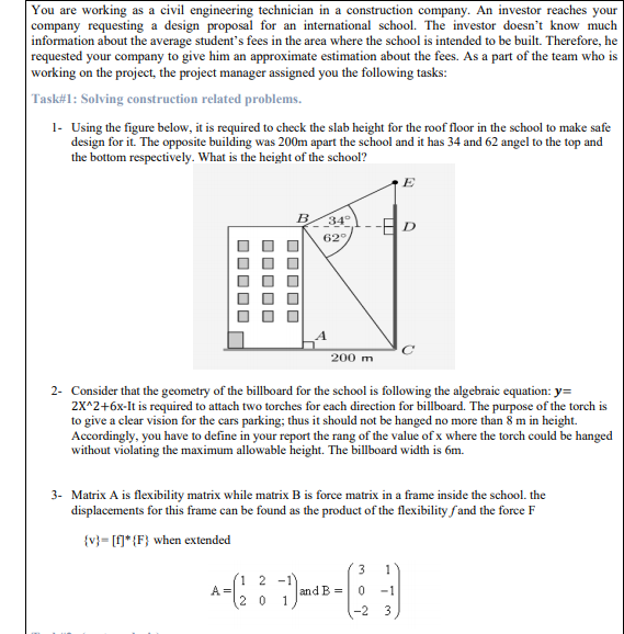 Solved You are working as a civil engineering technician in | Chegg.com