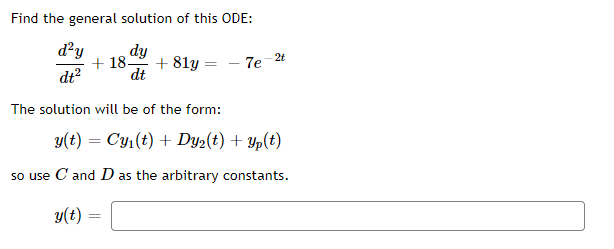 Solved Find the general solution of this ODE: dạy dy + 13+ | Chegg.com