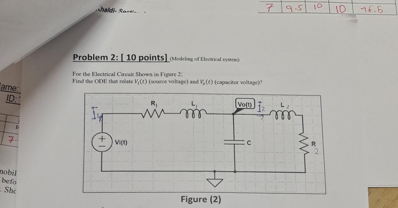 Solved For the Electrical Circuit Shown in Figure 2: Find | Chegg.com