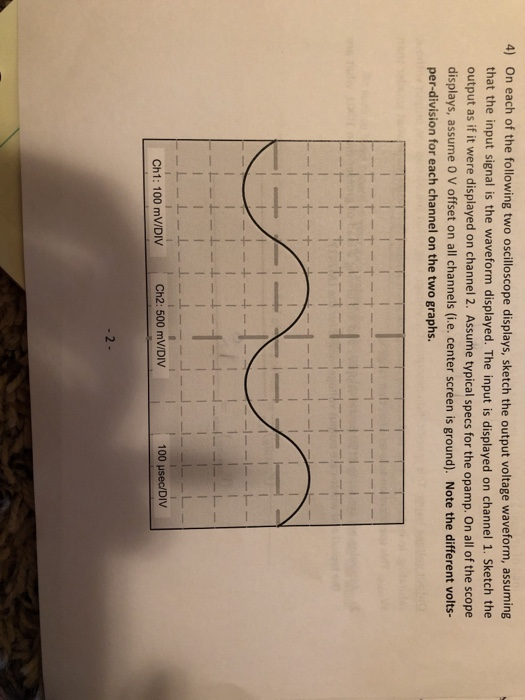 Solved 4) On each of the following two oscilloscope | Chegg.com