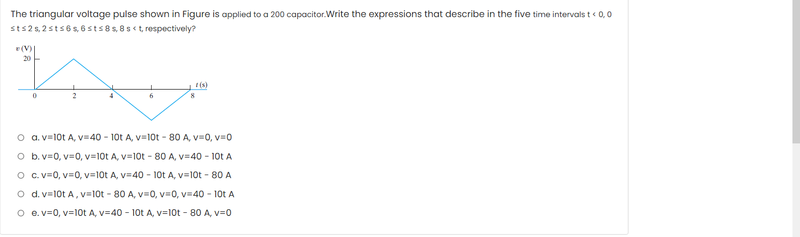 Solved The triangular voltage pulse shown in Figure is | Chegg.com