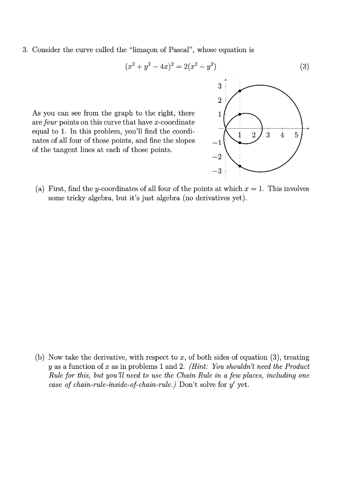 Solved 3. Consider the curve called the "limaçon of Pascal", | Chegg.com