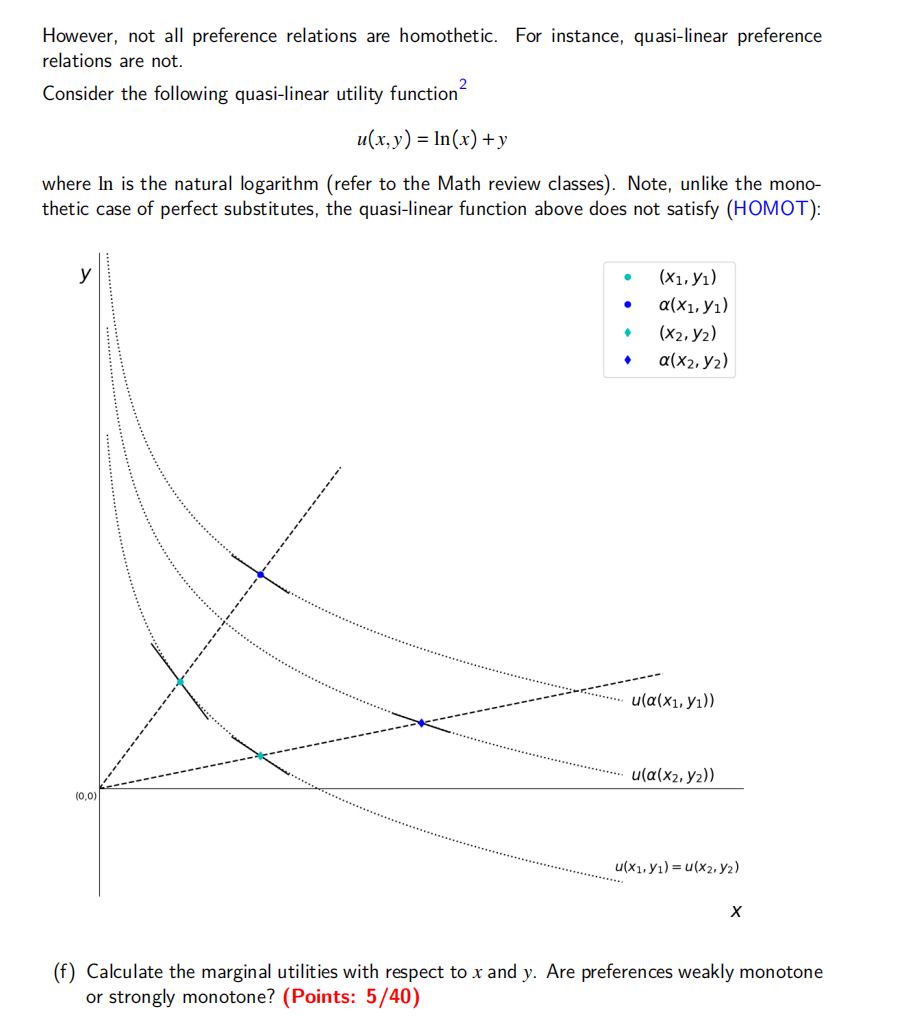 1. A very important class of preference relations is | Chegg.com