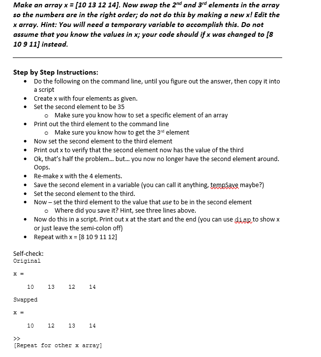 Solved 1 % NOTE: Use variable name x for the x array 2 % | Chegg.com