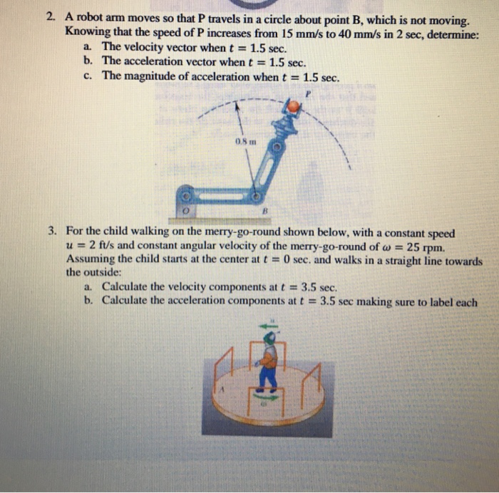Solved A robot arm moves so that P travels in a circle about | Chegg.com