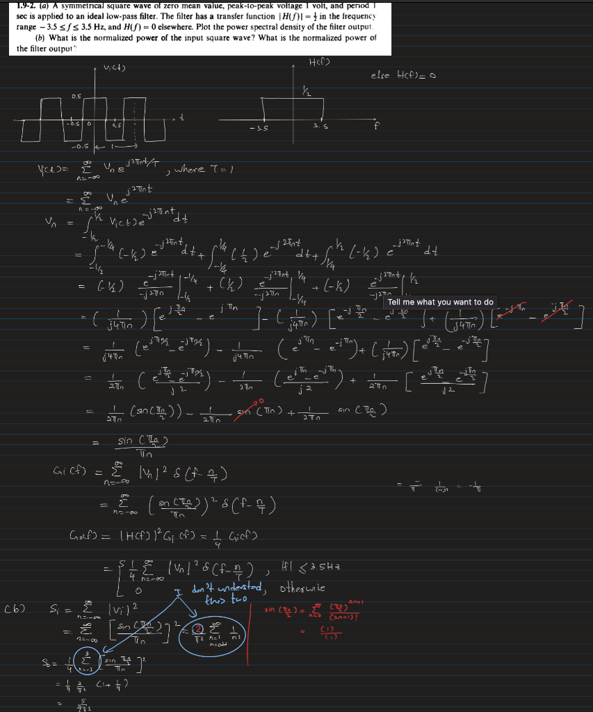 Solved 1.9-2. (a) A symmetrical square wave of zero mean | Chegg.com