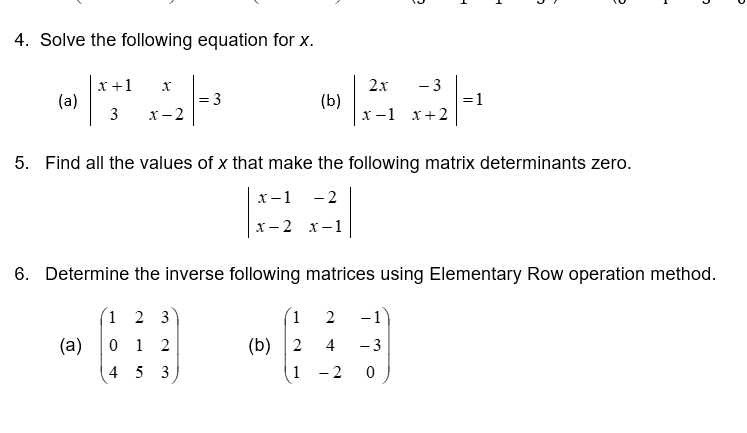 Solved 4. Solve the following equation for x. (a) | Chegg.com