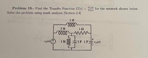 Solved Problem 19.- Find the Transfer Function | Chegg.com