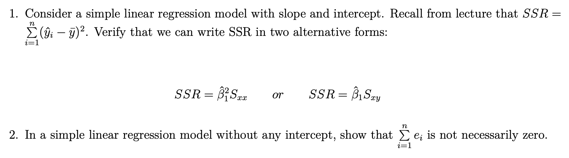 Solved 1. Consider a simple linear regression model with | Chegg.com