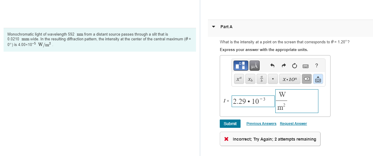 Solved Monochromatic light of wavelength 592 nm from a | Chegg.com
