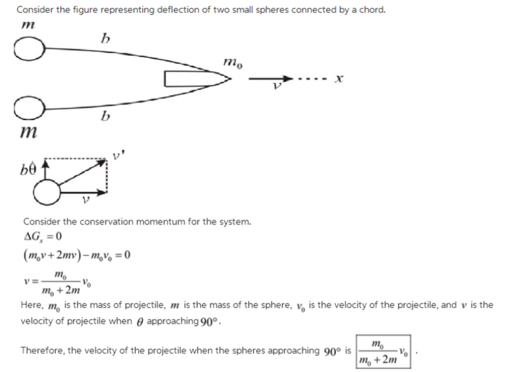The two small spheres, each of mass m, are connected by a...get 4
