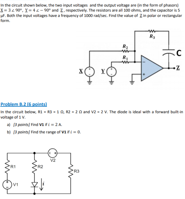 Solved In the circuit shown below, the two input voltages | Chegg.com