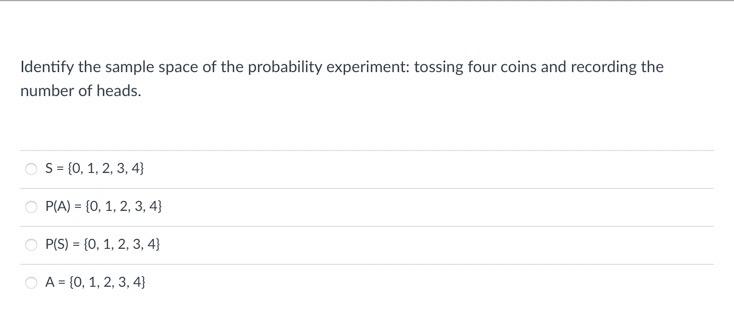 Solved Identify the sample space of the probability | Chegg.com