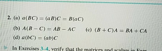Solved In Exercises 1-2, verify that the following matrices | Chegg.com