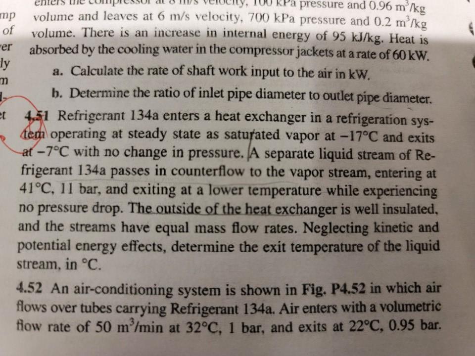 Solved Pa pressure and 0.96 m /kg mp volume and leaves at 6 | Chegg.com
