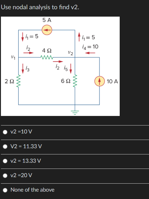 Solved Use nodal analysis to find v2. | Chegg.com