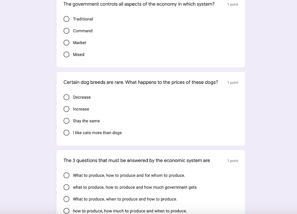 Solved The government controls all aspects of the economy in | Chegg.com