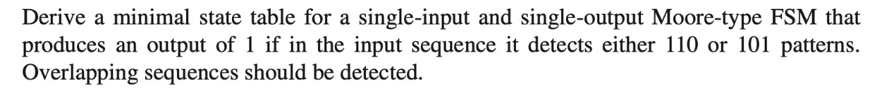Solved Derive a minimal state table for a single-input and | Chegg.com