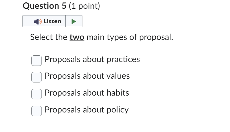 Select the two main types of proposal. Proposals | Chegg.com