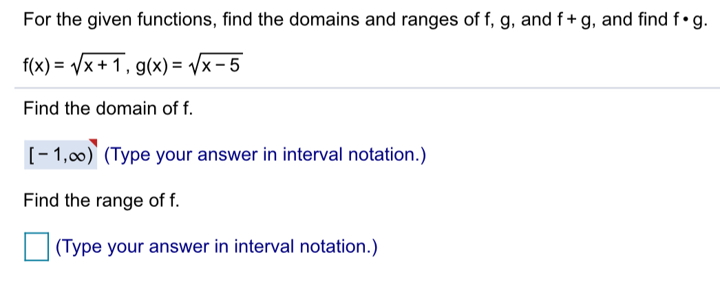 Solved For the given functions, find the domains and ranges | Chegg.com