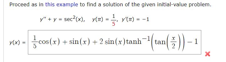Solved Proceed as in this example to find a solution of the | Chegg.com