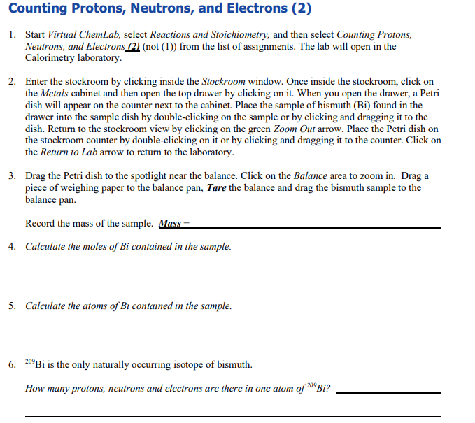 Solved Counting Protons, Neutrons, and Electrons (2) 1. | Chegg.com
