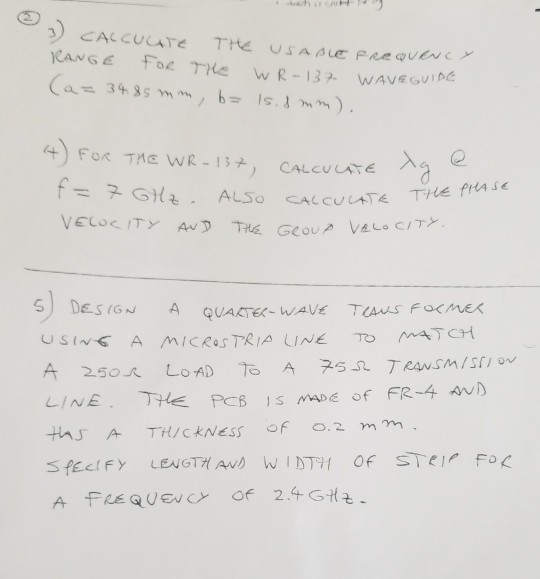 3 CALCULATE THE USABLE FREQUENCY KANGE FOR THE WR-137 | Chegg.com