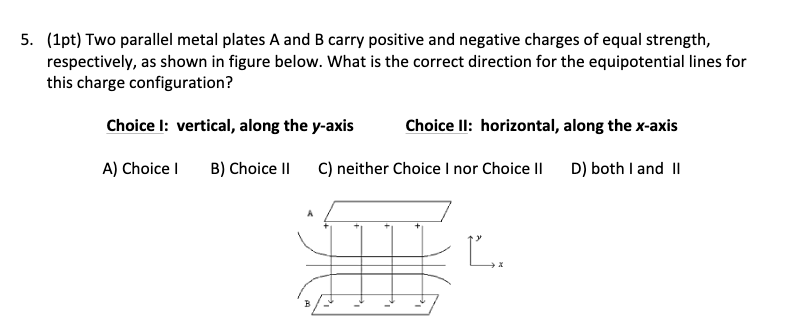 Solved 5. (1pt) Two parallel metal plates A and B carry | Chegg.com
