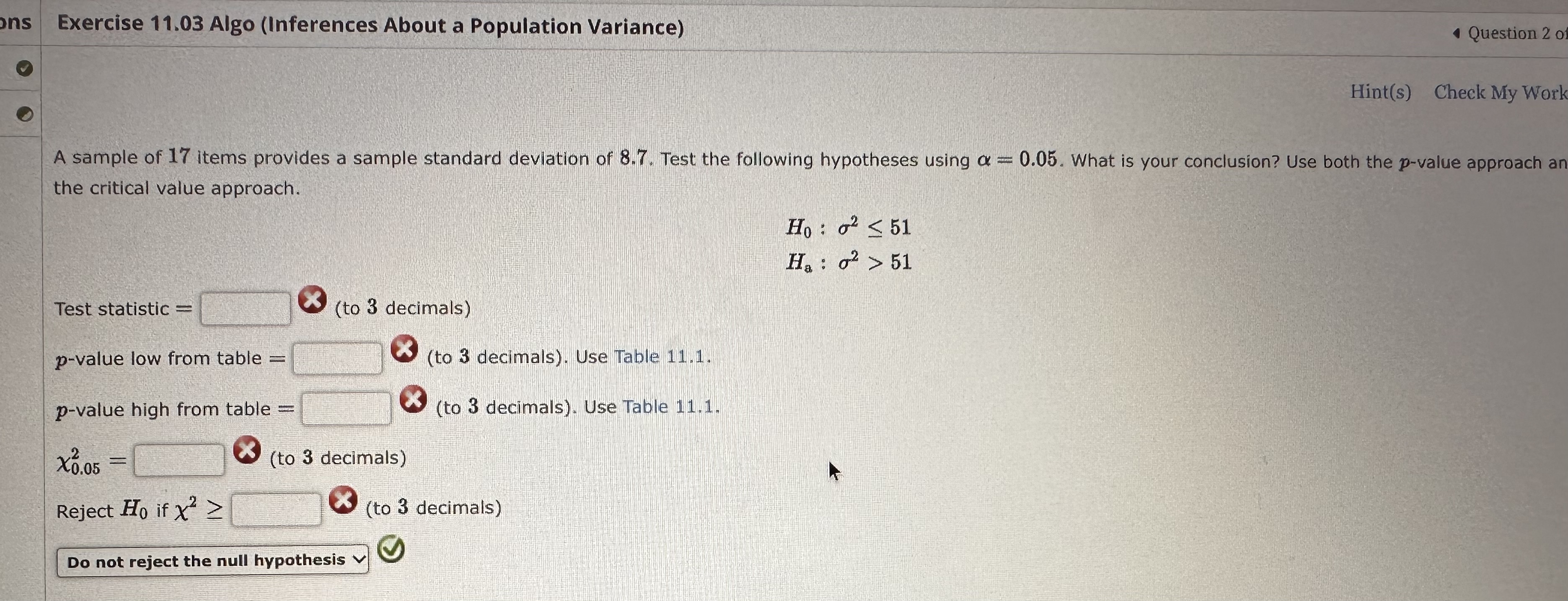 Solved Exercise 11.03 Algo (Inferences About a Population | Chegg.com