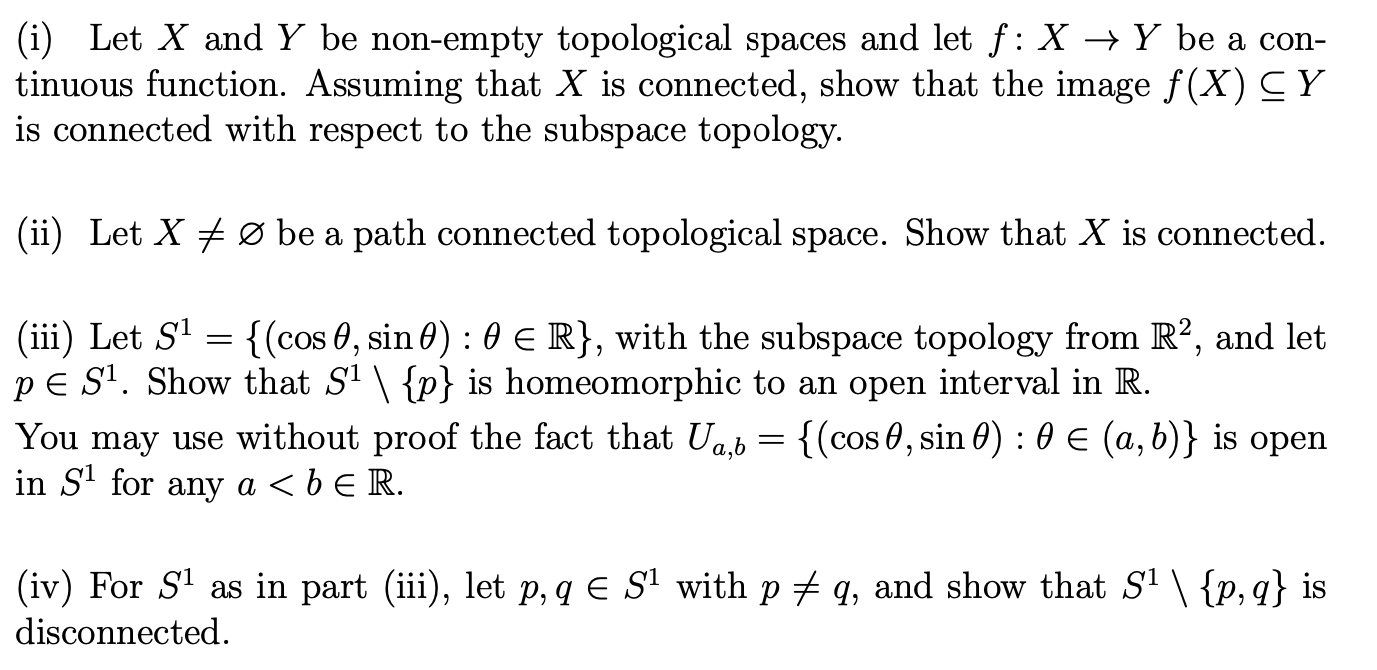 Solved (i) Let X and Y be non-empty topological spaces and | Chegg.com