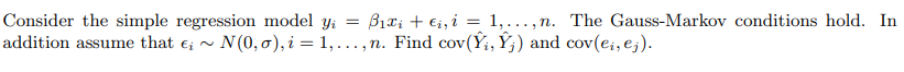 Solved Consider the simple regression model yi = Bici + Ei, | Chegg.com