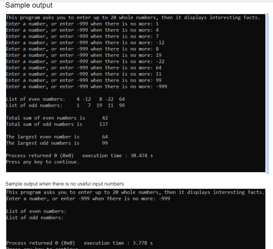 Solved Write a program to store and process an | Chegg.com
