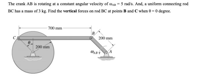 Solved The crank AB is rotating at a constant angular | Chegg.com
