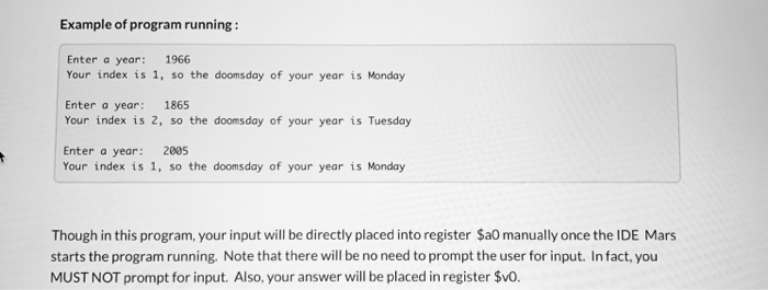 1 Project 4: Doomsday Calculator Implement an | Chegg.com