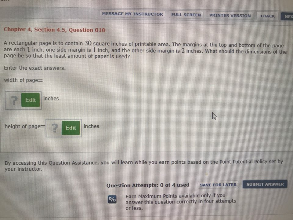 Solved MESSAGE NY INSTRUCTOR FULL SCREEN PRINTER VERSION | Chegg.com