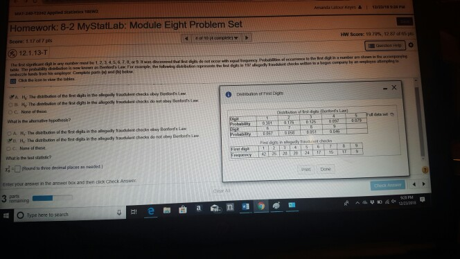 Solved AT 240-7224 Applied Statistic Homework: 8-2 | Chegg.com