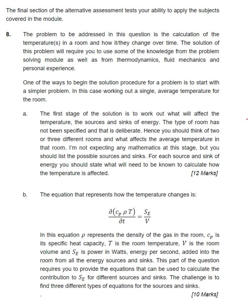 Solved final section of the alternative assessment tests | Chegg.com