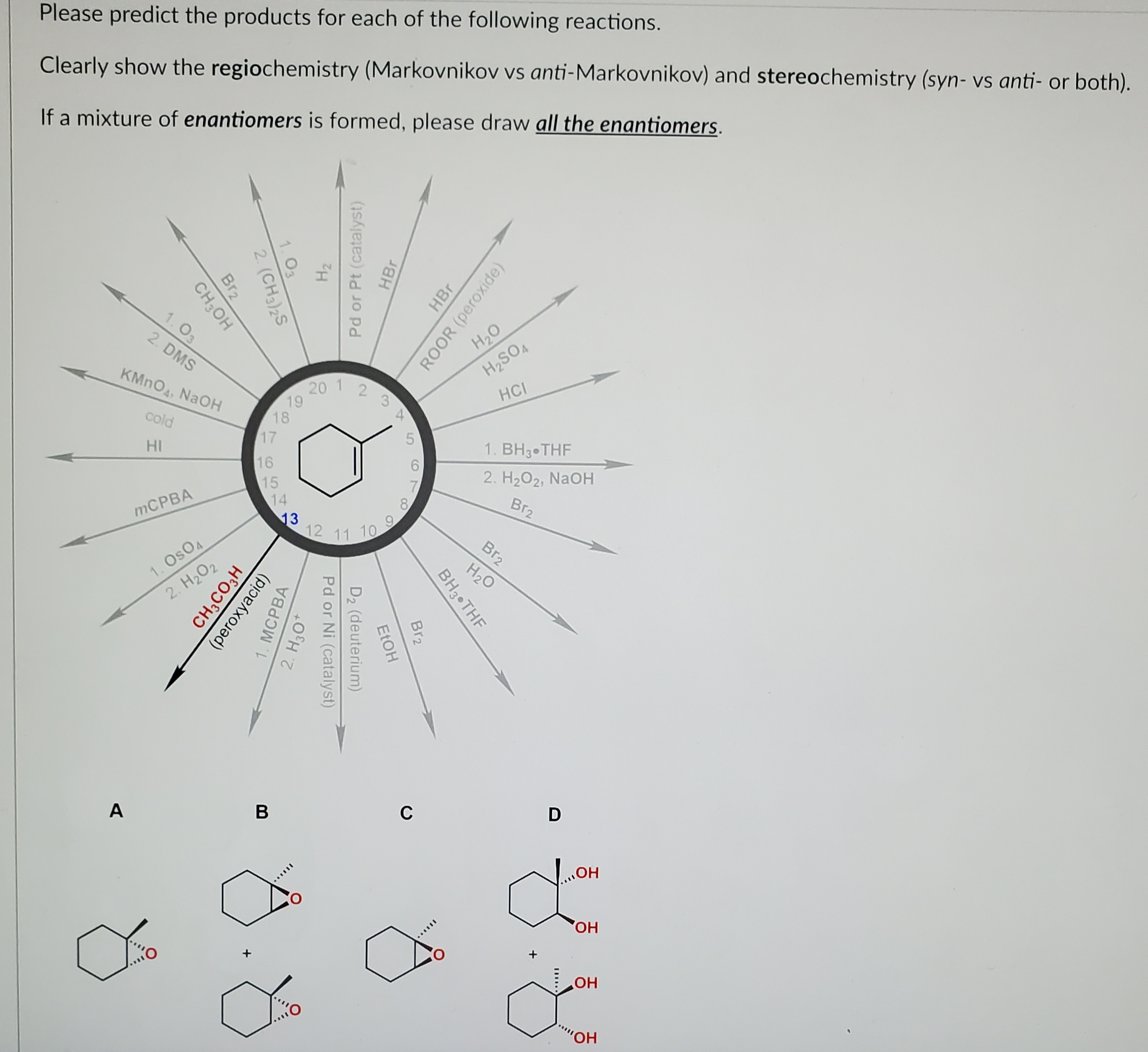 Solved Please predict the products for each of the following | Chegg.com