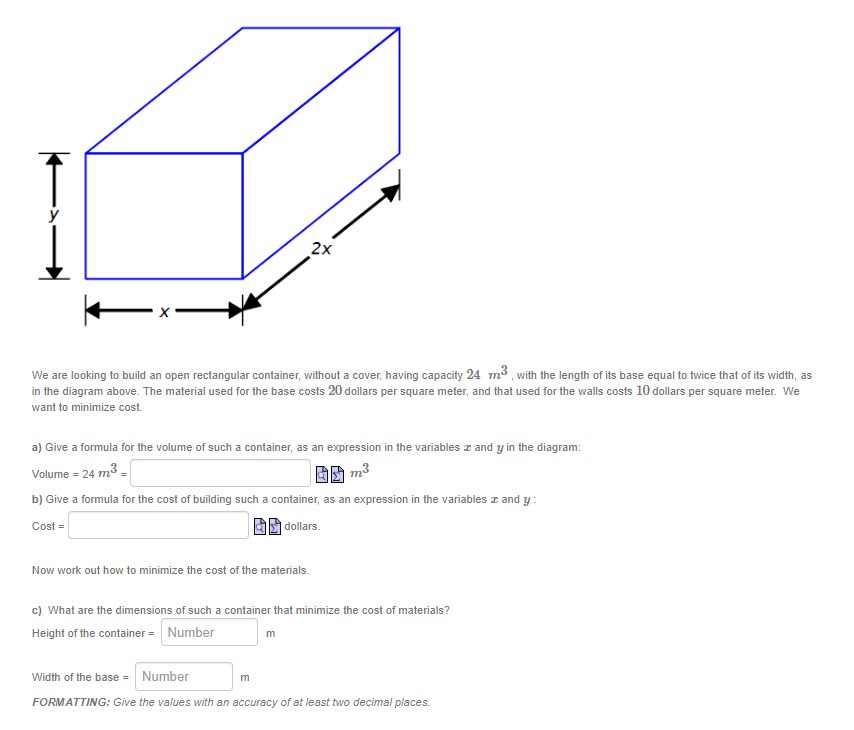 Solved We are looking to build an open rectangular | Chegg.com
