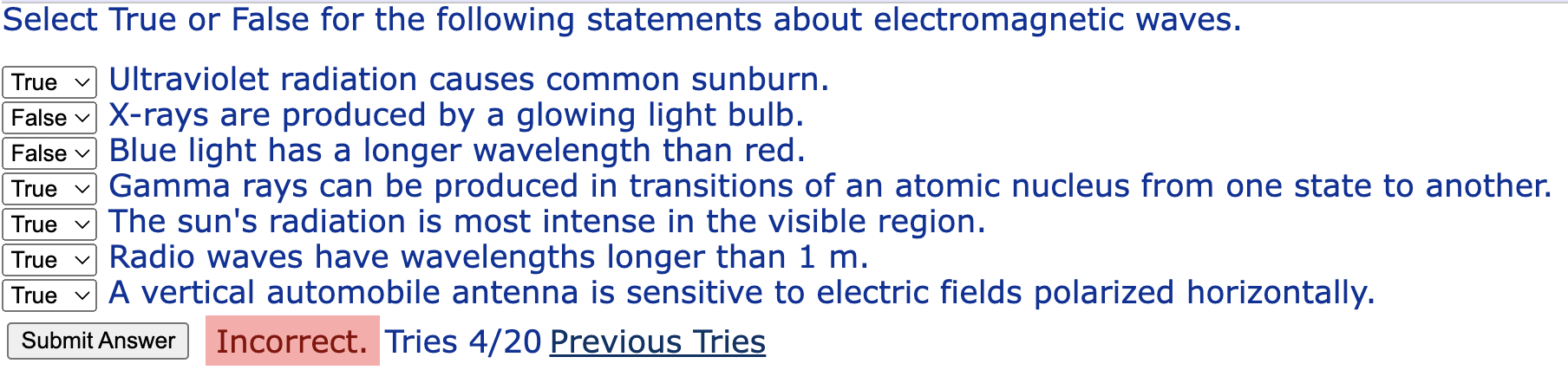 Solved Select True or False for the following statements | Chegg.com