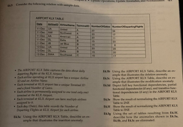 Solved updale Operations, Update Anomalies, and | Chegg.com