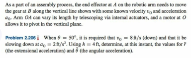 Solved As a part of an assembly process, the end effector at | Chegg.com